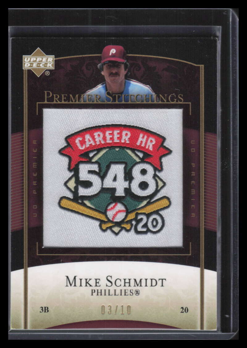 2007 Upper Deck Premier Stitchings Mike Schmidt Career 548 Home Runs ...