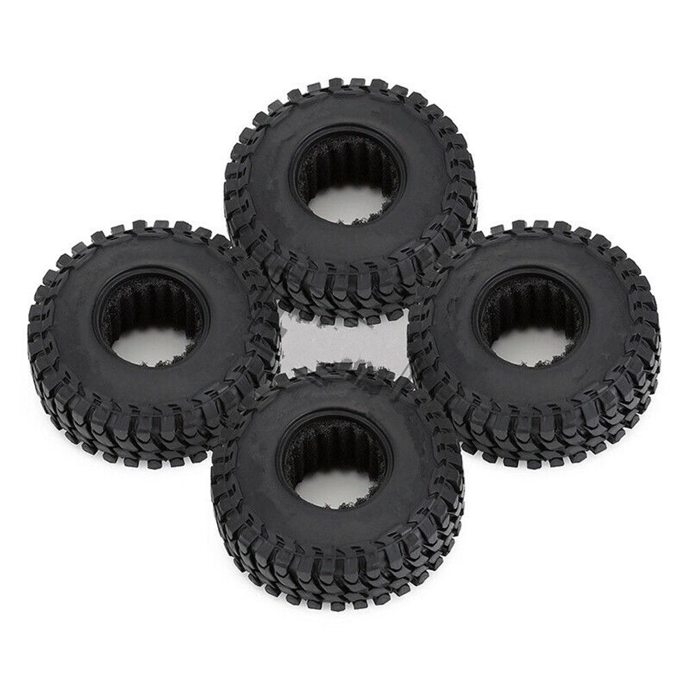 4Pack 1.0in Rubber Wheel Tires Tyres For Axial SCX24 Gladiator C10 1/24 ...