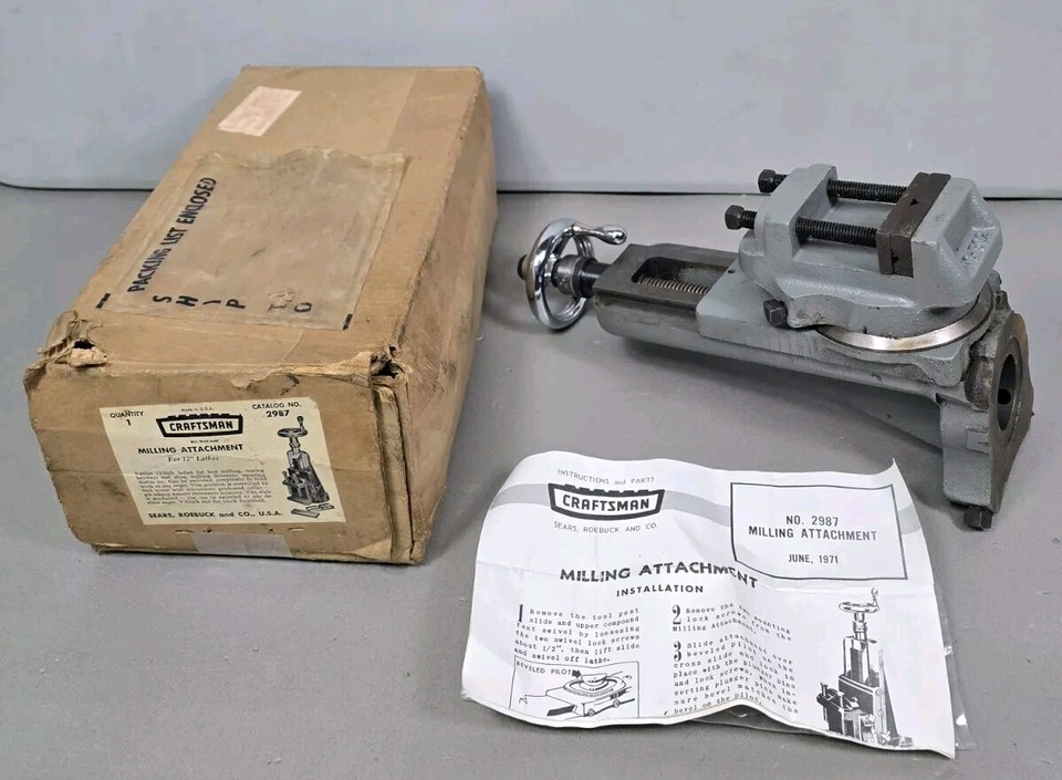 Atlas Craftsman Lathe 10-502 10-501 Milling Attachment 10" 12" 4987 | eBay