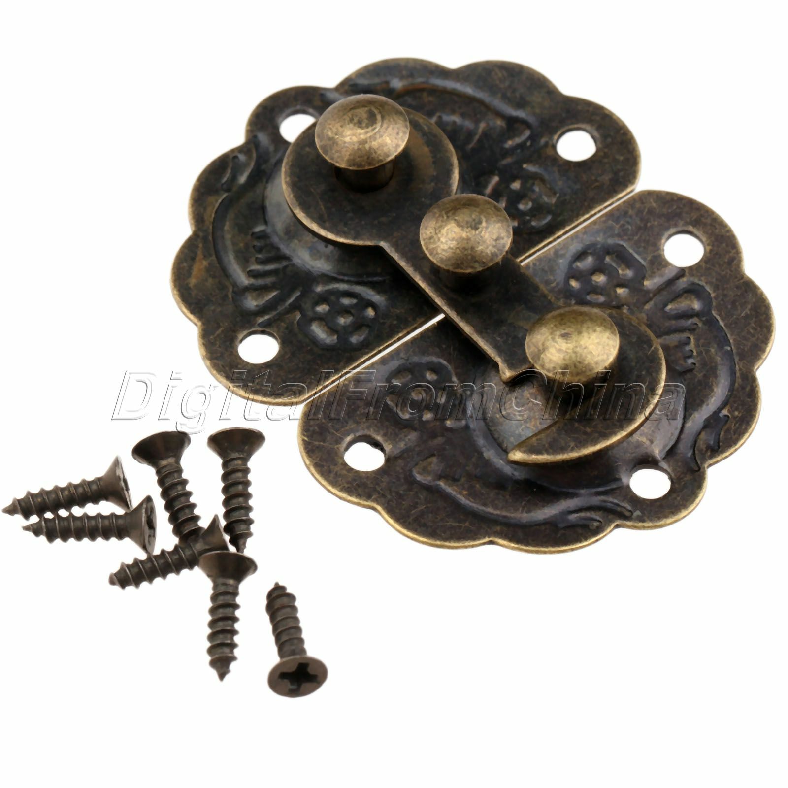 1/5Pcs Antique Bronze Lock Clasp Jewelry Box Case Chest Decorative ...