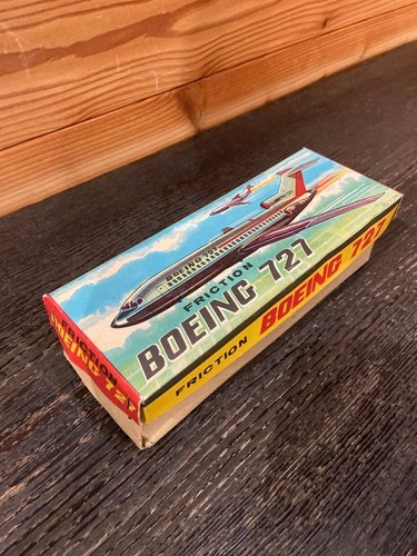 Tin airplane with box, Boeing 727 UNITED Airlines, made in Japan, Showa ...