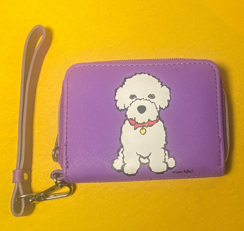 Marc Tetro Purple Lavender Wristlet Wallet White Poodle | eBay