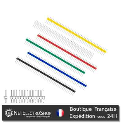 Barrette Male Droit 2.54mm, Secable, 40 pins, Connecteur à Souder, PCB ...