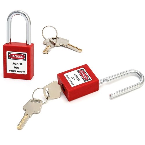 Red Red Loto Locks Lockout Locks Keyed Different Electrical Lockout Tag ...
