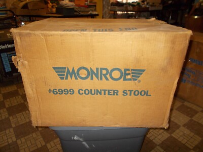 VINTAGE NOS 1982 MONROE SHOCK COUNTER STOOL IN BOX ADVERTIZING SIGN ...