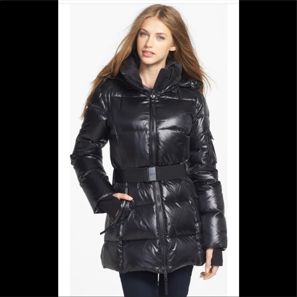 S13 NYC Black Alps High Gloss Long Line Down Quilted … - Gem