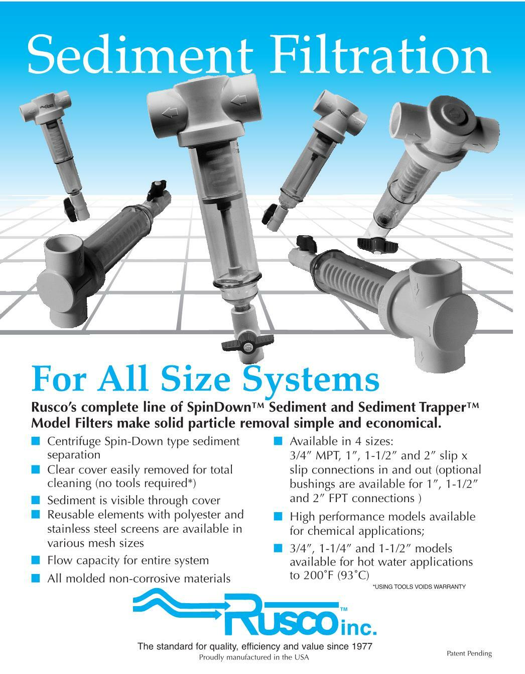 Rusco/Vu-Flow PVC Spin Down Sediment T-Style Water Filter | eBay