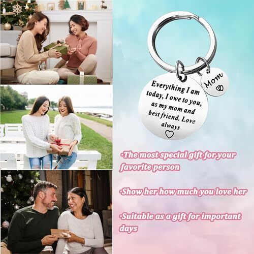 Keychain Mother Day Keychain,Mom Birthday Gifts from Daughter Keychain ...
