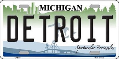 DETROIT MICHIGAN STATE BACKGROUND METAL NOVELTY LICENSE PLATE TAG | eBay