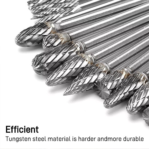 10-Pack Rotary Burrs for Dremel Tools Tungsten Carbide Metal Steel Burr ...