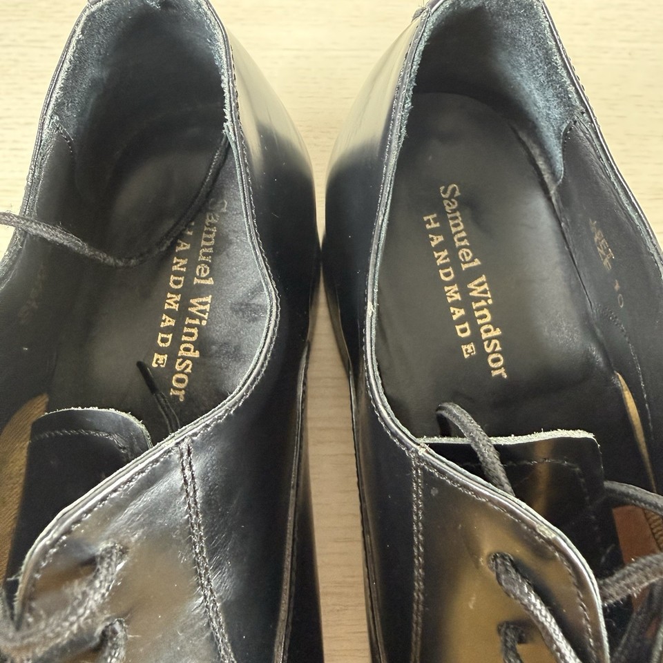 Samuel Windsor Men's Oxford Leather Shoes Size UK 10 Black Dress Formal ...