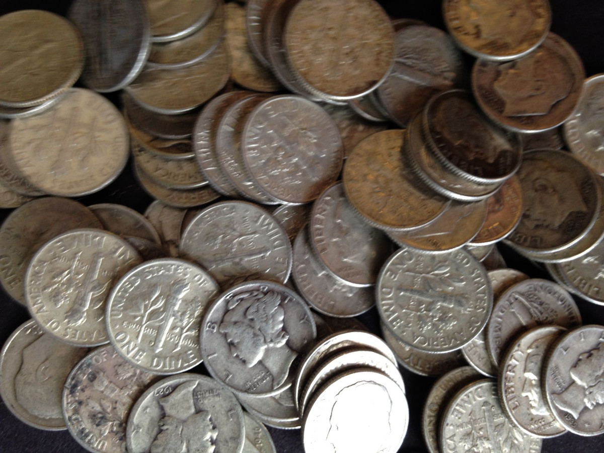 My Massive 90 Silver Dimes Collection Us Coins Early 1921 Morgan