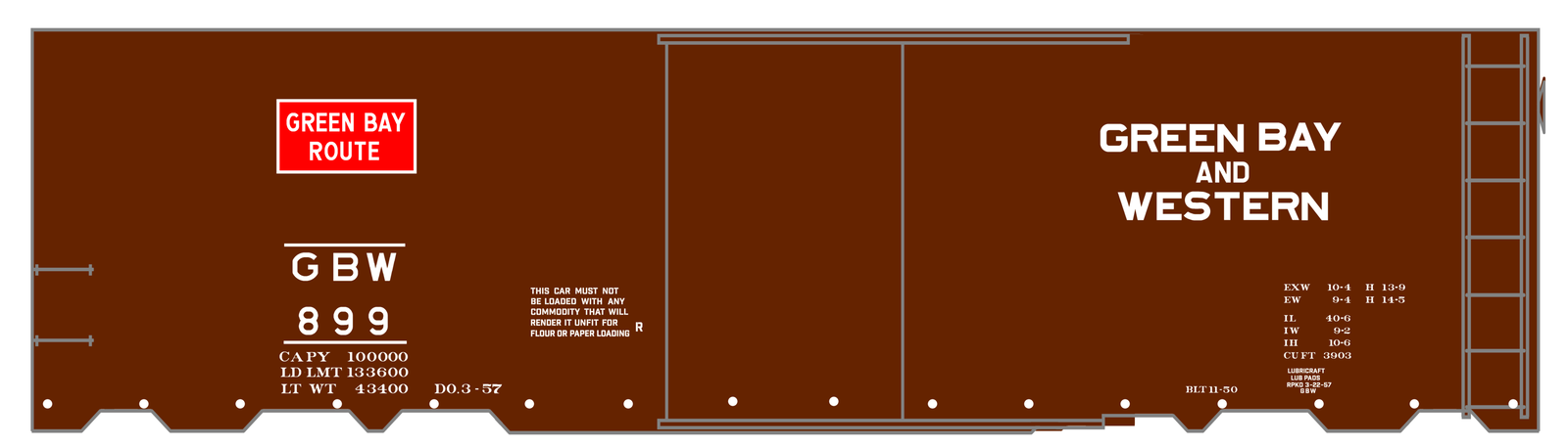 K4 HO Scale Decals Green Bay and Western 40 Ft Boxcar White and Red | eBay