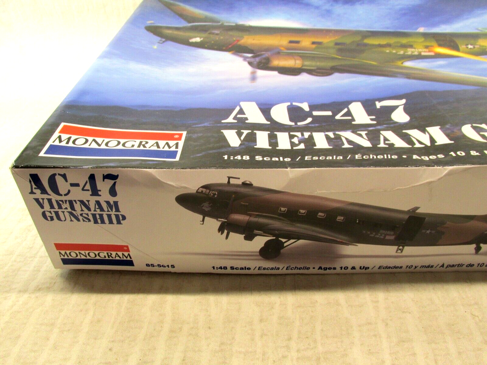 Monogram 1/48 AC-47 'Vietnam Gunship' Plastic Kit 85-5615 Parts Sealed ...