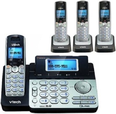 VTech DS6151 Dect 6.0 2 Line Cordless Phone With Answering And DS6101 ...