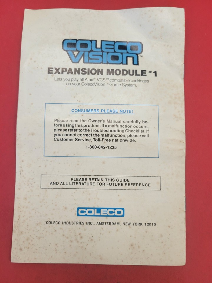 Expansion Module #1 Atari 2600 ColecoVision 1982 Video Game Owners ...