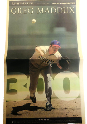 Greg Maddox Chicago Cubs 300 Win Pitcher Baseball Las Vegas Newspaper ...