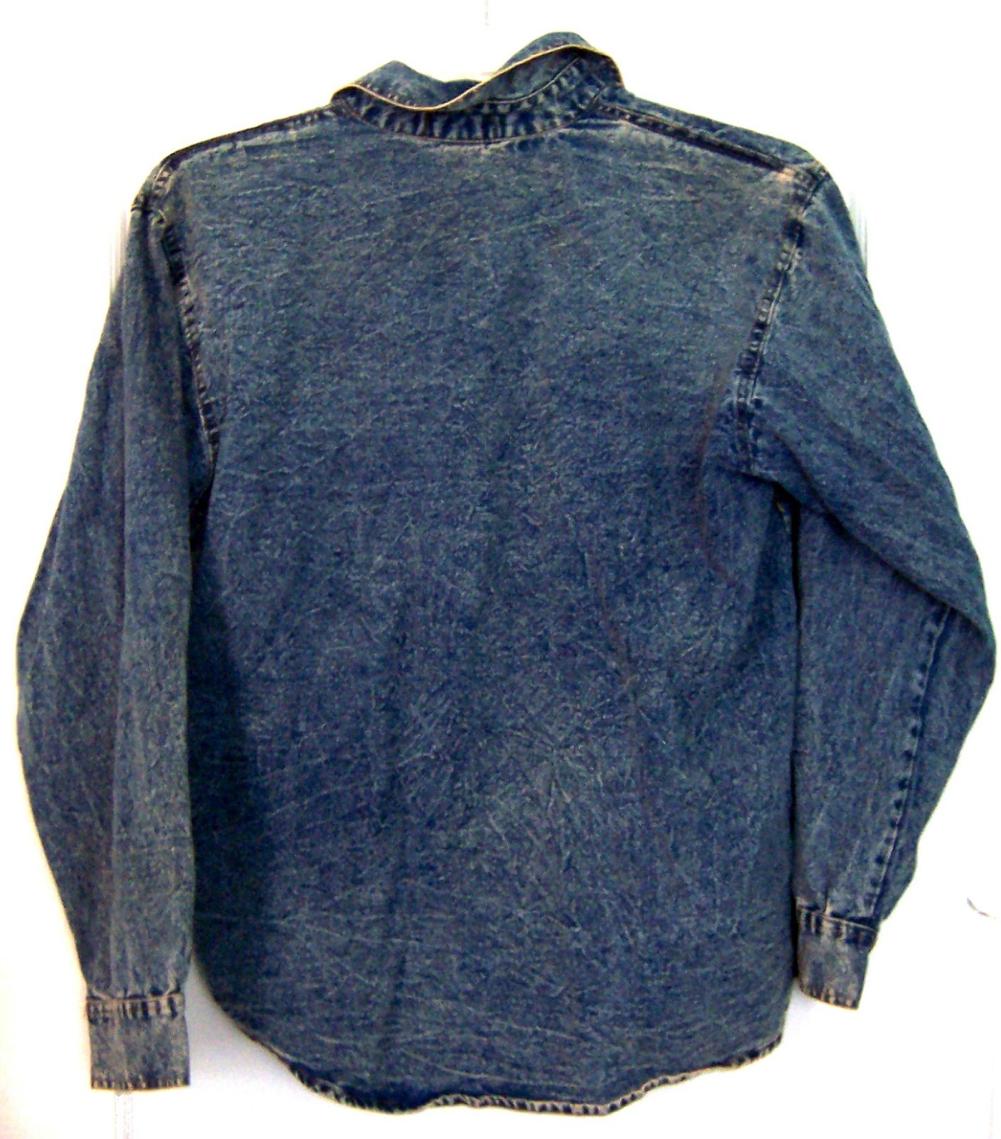Sz S/M - Pretty Bleu Blue Jean Denim Appliqued & Beaded Long Sleeve ...