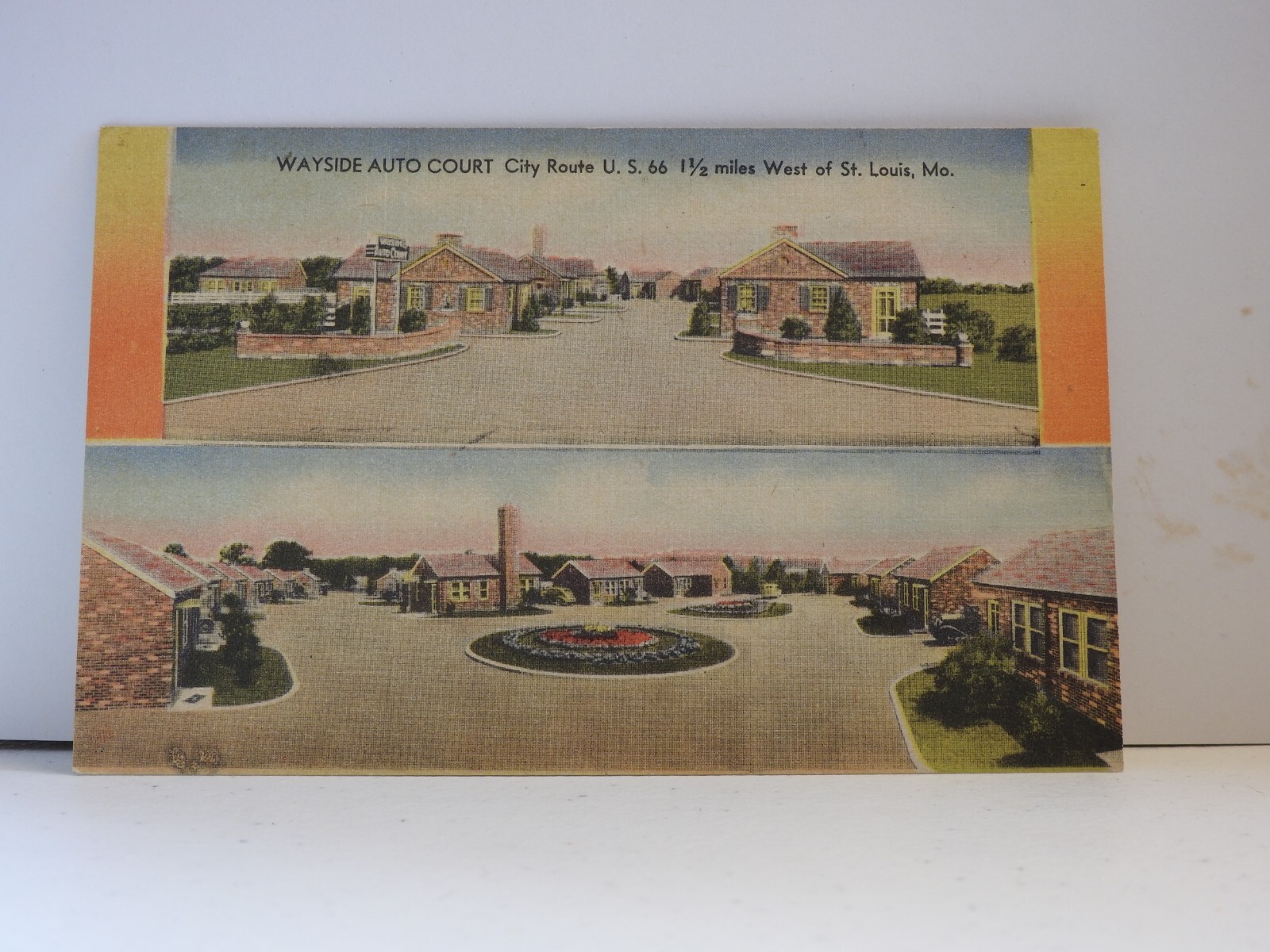Wayside Auto Court West of St. Louis, Missouri Lithograph Postcard A706 ...