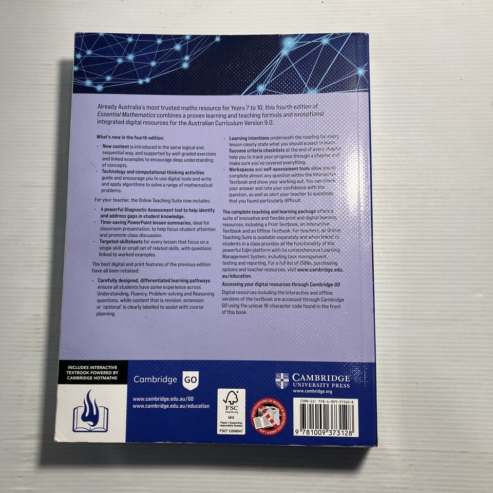 Cambridge Essential Mathematics 10 For The Australian Curriculum Fourth ...