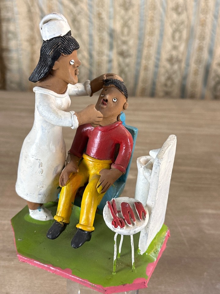 Antique Terracotta Dentist Dentistry Sculpture Brazil 1950 Medical Folk ...