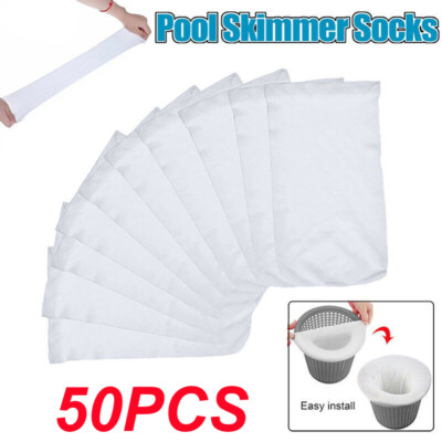 Pool Set Skimmer Socks Filter Socks Savers Jumbo Large 50 pack Swimming ...