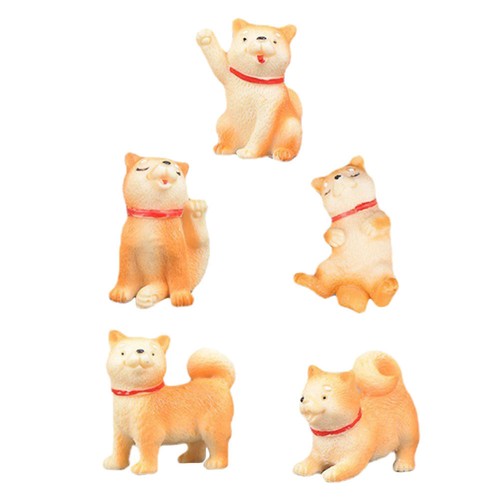 5 Pcs Dog Ornament Tiny Animal Figurines Miniature Resin Dogs | eBay UK