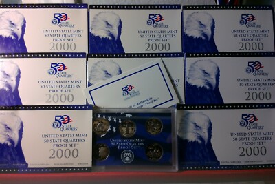 8 Set LOT of 2000-S ORIGINAL Proof Quarter Sets w/Boxes | eBay