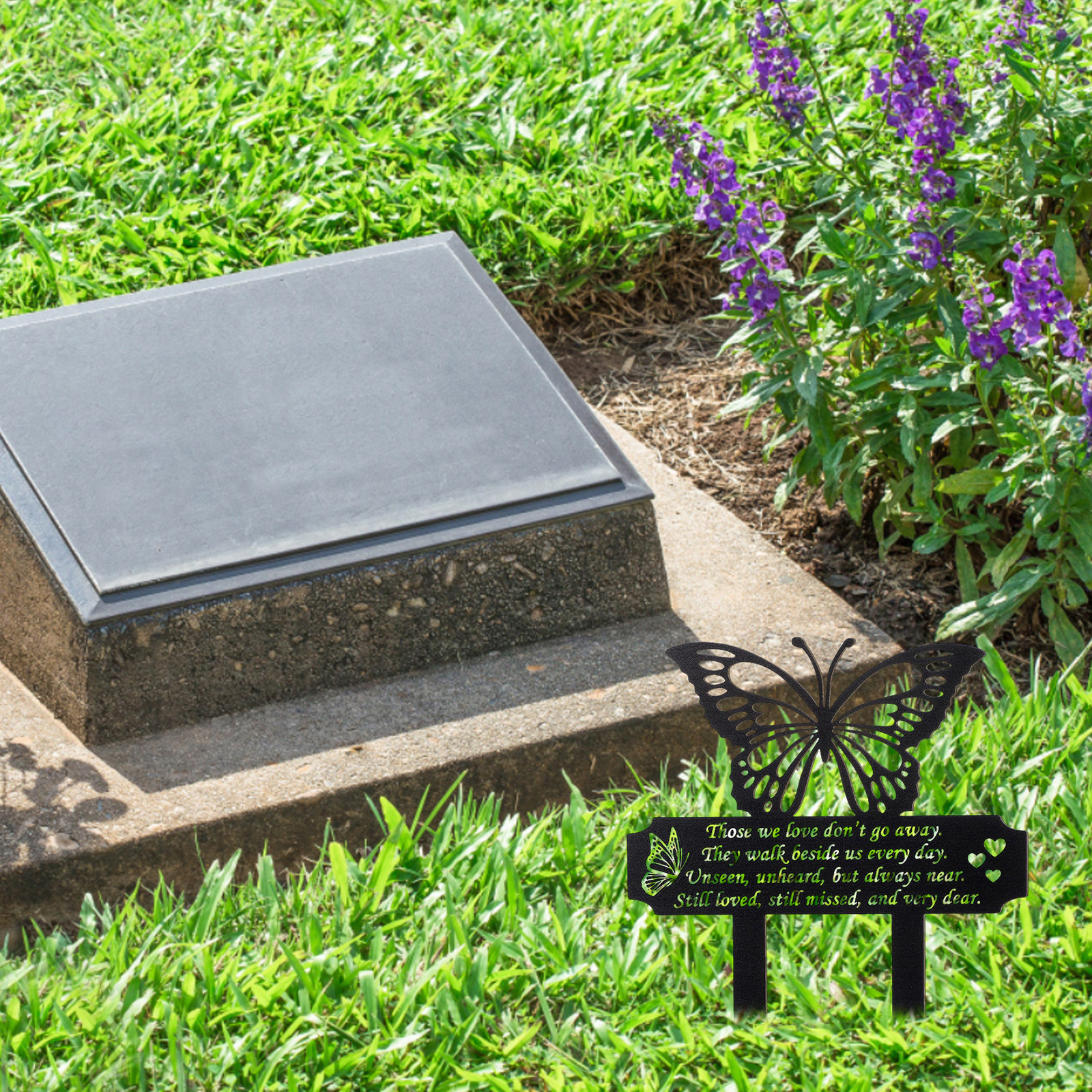 Ground Insert Sturdy Ornamental Butterfly Shape Insert Cemetery ...