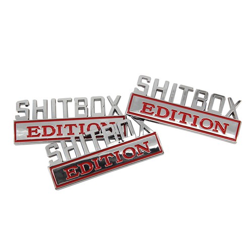 3Pcs SHITBOX EDITION Badge Car Truck Emblems Hood Nameplate Sticker ...