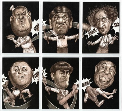 Chronicles Of The Three Stooges Ser. 3. Pain O Rama Puzzle 6- Card Set ...