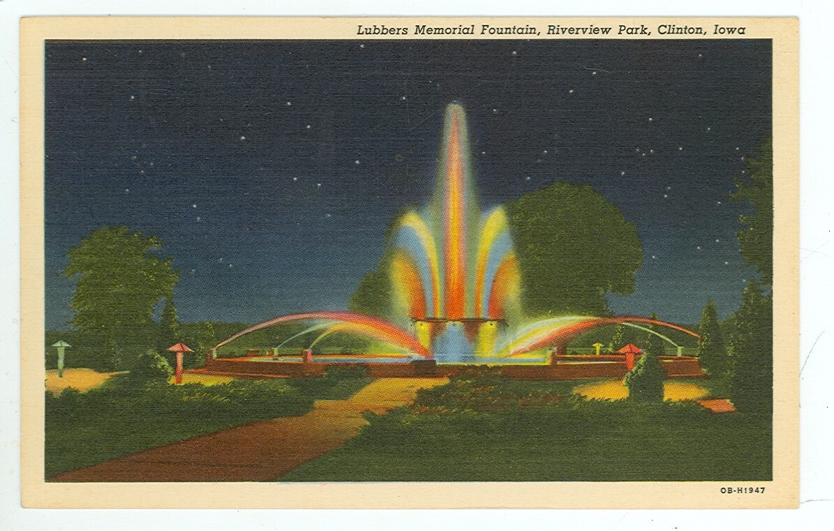 Clinton, Iowa, Lubbers Memorial Fountain, Riverview Park (Clinton IA 7 ...