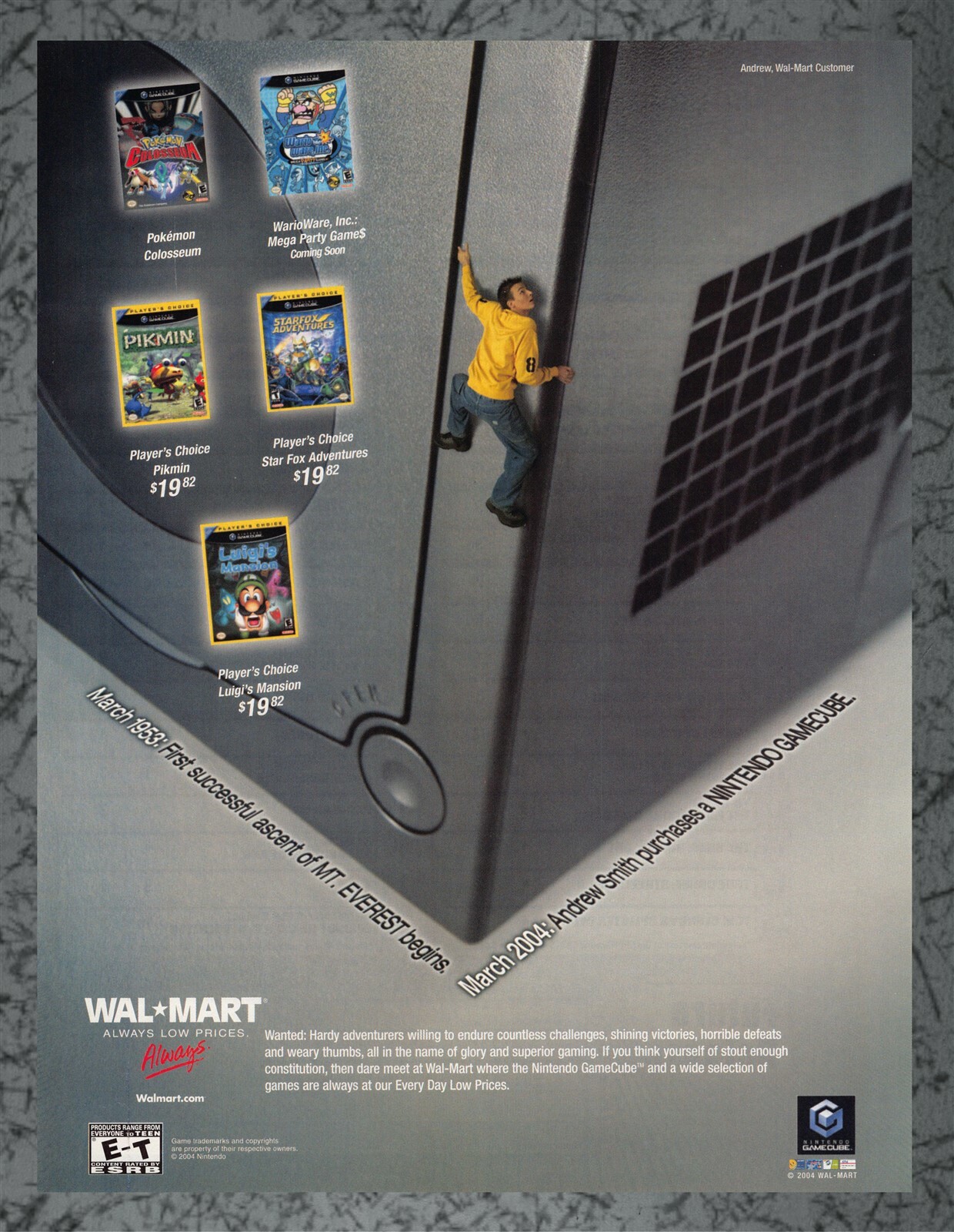 Nintendo GameCube Climbing Wal-Mart - Print Ad Original Art 7.75x10.50 ...