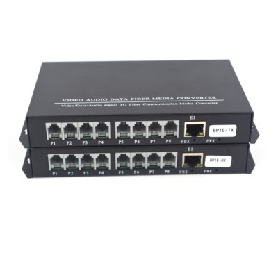8 Channels PCM Voice Telephone Tel over Fiber Optic Converters 100M ...