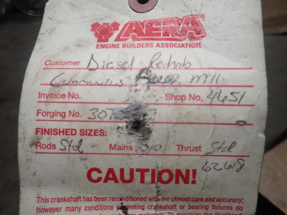 Cummins M11 Celect Diesel Engine Crankshaft 3073707 Mains 0.010 ISM QSM ...