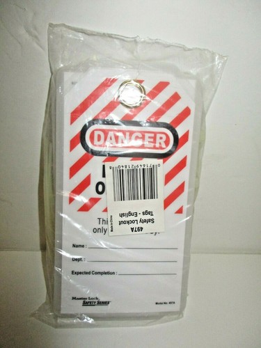 Master Lock Heavy-duty Safety Lockout English Tags 10 tags, 10 ties ...