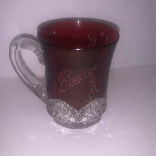 Vintage 1906 historic Souvenir fair expo Ruby clear cut pattern Glass ...