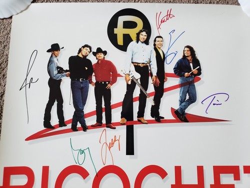 Ricochet Signed 23"x36" color Promo Poster country music band Heath ...