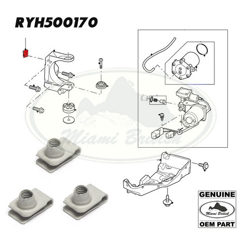 LAND ROVER MOUNT KIT NUT x3 RR SPORT DISCOVERY SPORT RYH500170 GENUINE ...