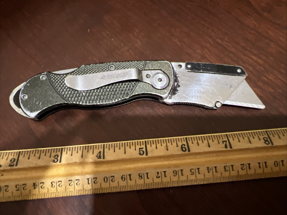 HUSKY Black Folding Replaceable Lock-Back Box Cutter Utility Knife | eBay