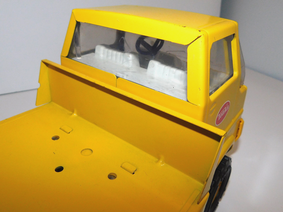 Vintage Tonka Yellow Flat Bed Ramp Truck Original Paint Pressed Steel ...