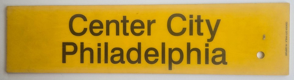 Vintage SEPTA Train Destination Sign, Airport/Center City, Original ...