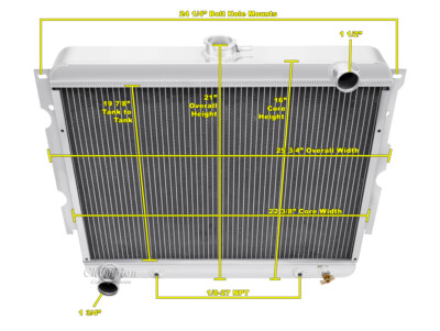 22 Inch Core Early Mopar Champion 3 Row Core All Aluminum Radiator | eBay