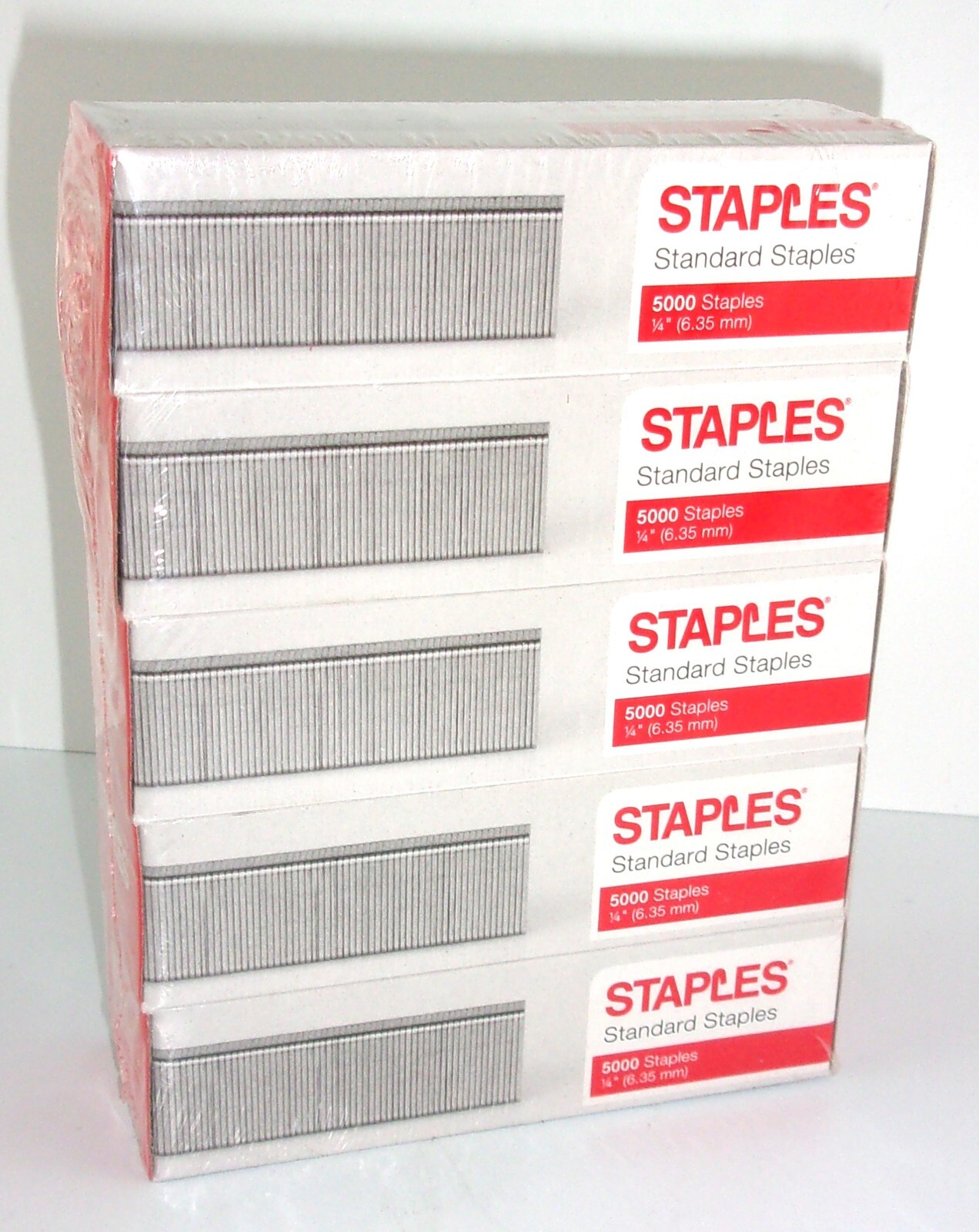 5 packs of STANDARD STAPLES 1/4" 5000 Staples per Box Full Strip | eBay