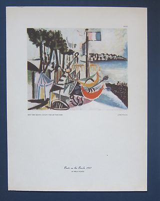 PABLO PICASSO • BOATS ON THE BEACH • N.Y. Graphic Society - Mint ...