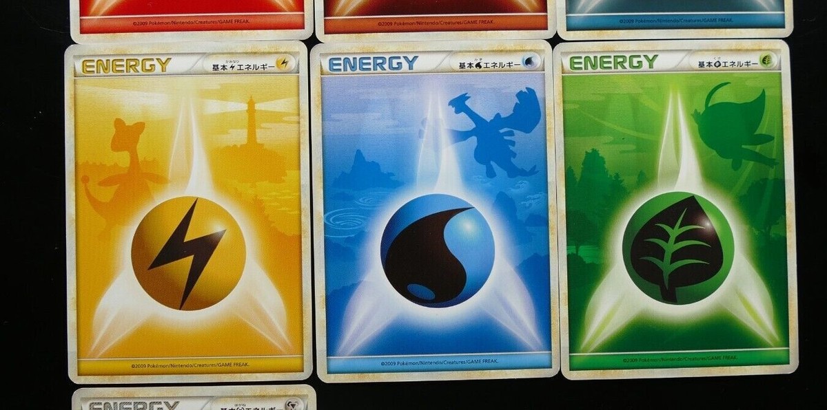 Pokémon Rare set of 7 Energy cards Legend HeartGold HGSS Pokémon Rare set of 7 Energy cards Legend HeartGold HGSS