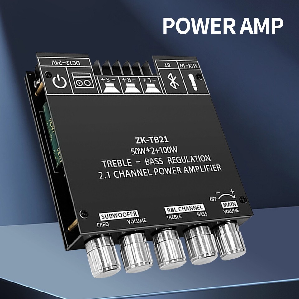 ZK-TB21 Digital Power Amplifier Module 2.1channel Bluetooth 50W*2+100W ...