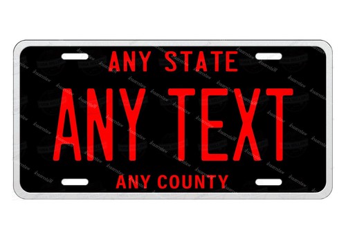 Personalized Black & Red License Plate Tag for Auto Car Motorcycle Wall ...