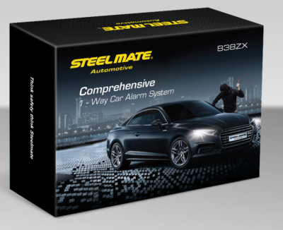 Steelmate 1-Way 838ZX Car Alarm Security System Keyless Entry 2 Remote ...