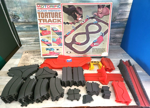 Vtg 1965 Ideal Motorific Alcan Highway Torture Track Set + Other ...